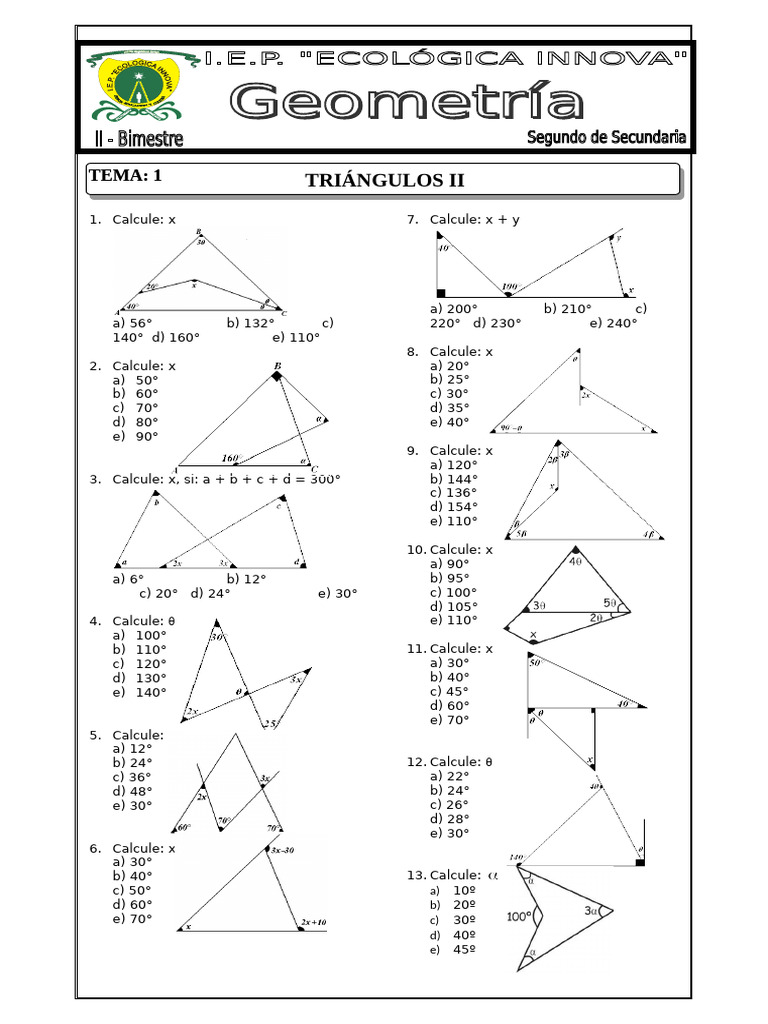 Geometría - 2do Año - II Bim | PDF | Triángulo | Euclides
