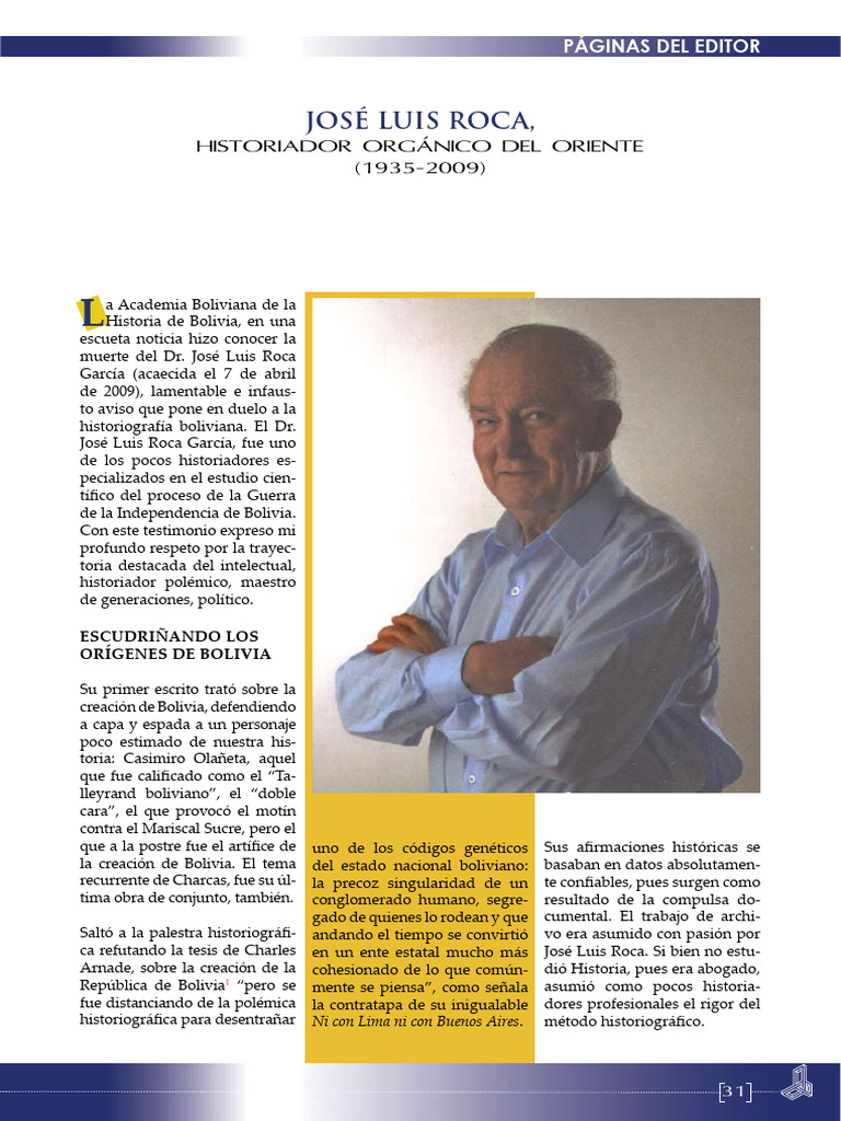 Homenaje a José Luis Roca García | PDF | Bolivia