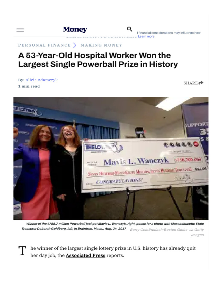 Who Won Powerball? Mavis Wanczyk Wins Jackpot - Money | PDF | Powerball ...