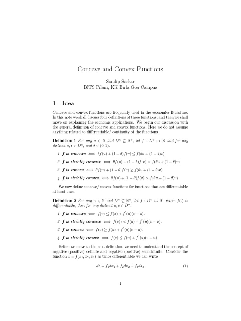Concave Convex Functions | PDF | Convex Set | Mathematical Relations