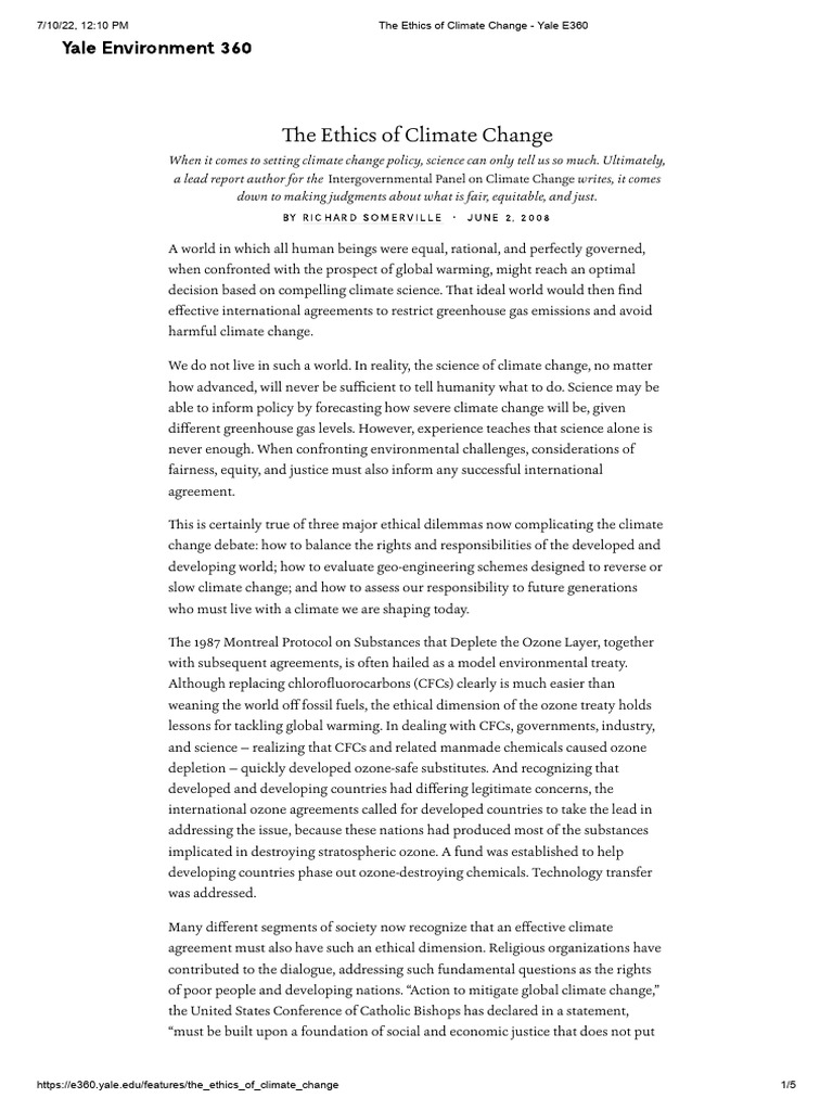 Ethics of Climate Change | PDF | Climate Change | Greenhouse Gas