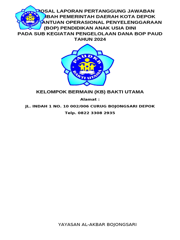 Contoh LPJ Bop Apbd | PDF