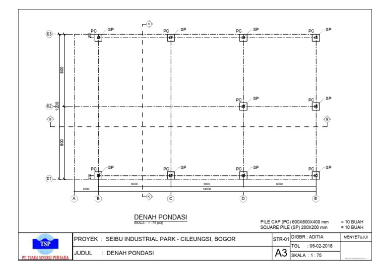 02.DENAH PONDASI | PDF