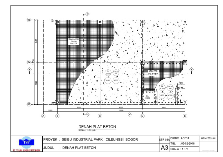04.DENAH PLAT BETON | PDF