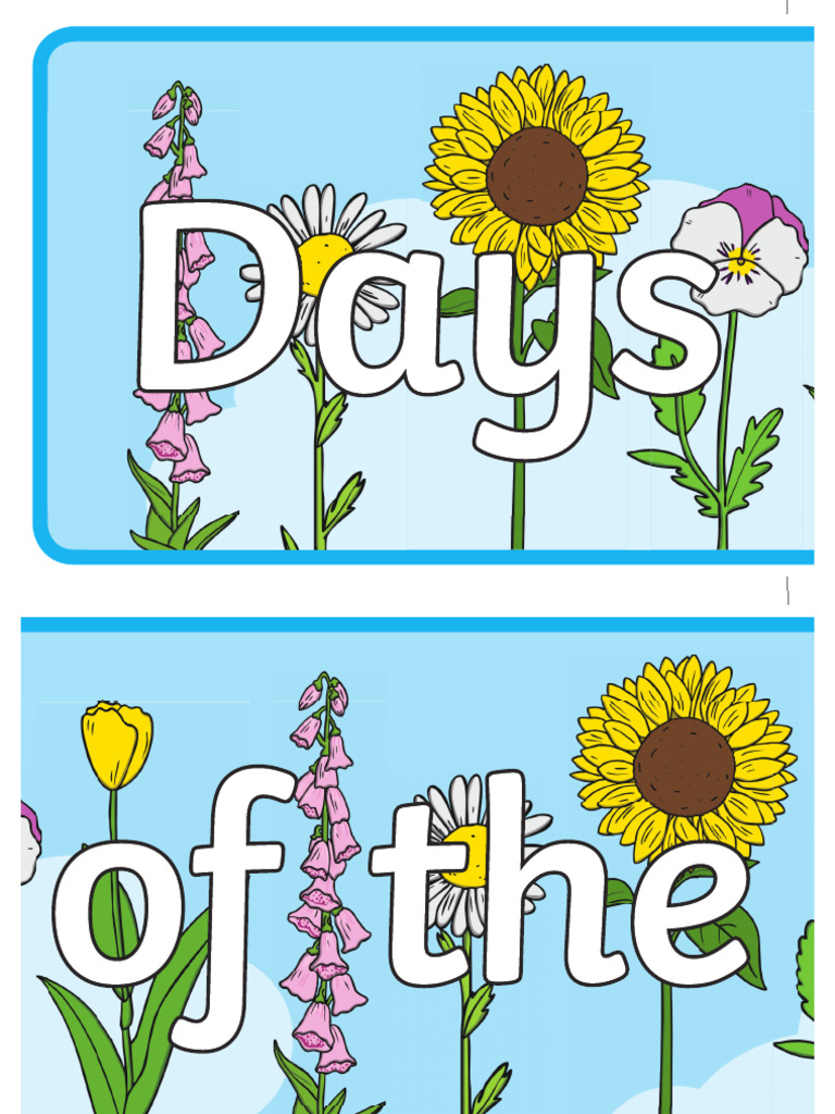 Days of The Week Flower Display Banner | PDF