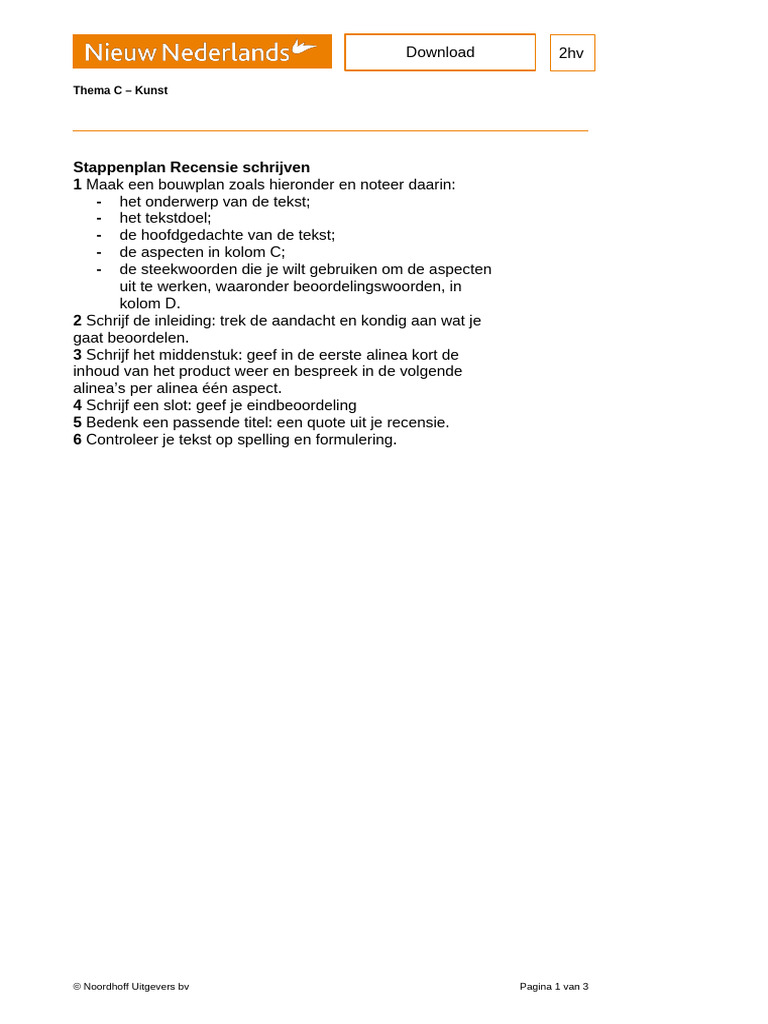 Stappenlan Voorbeeld Recensie | PDF