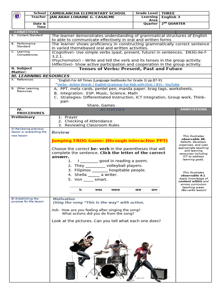 English COT- 2nd Quarter | PDF | Grammatical Tense | Plural
