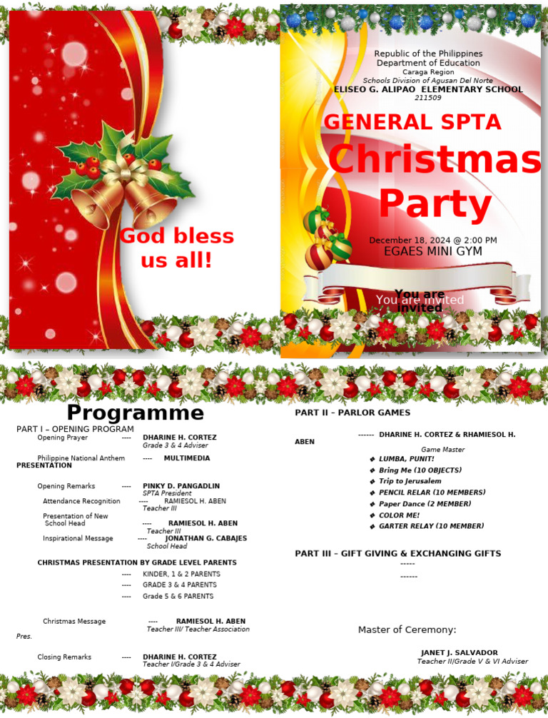 EGAES Elementary School Christmas Party | PDF