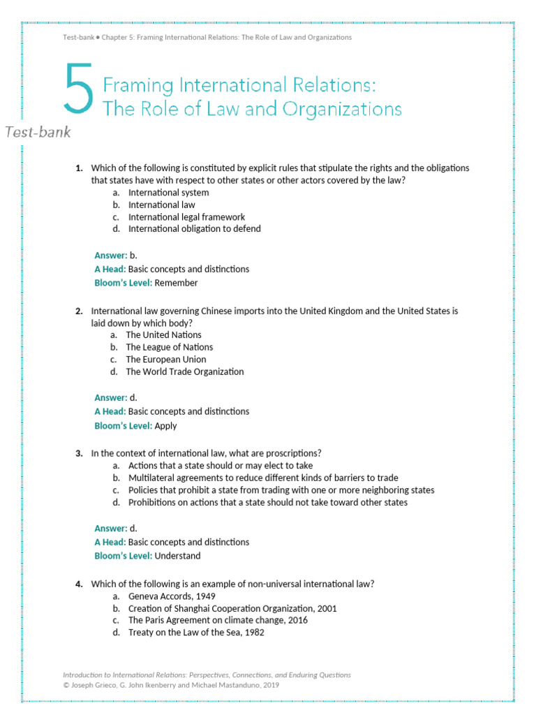 ir mcq 5 | PDF | International Law | Justice