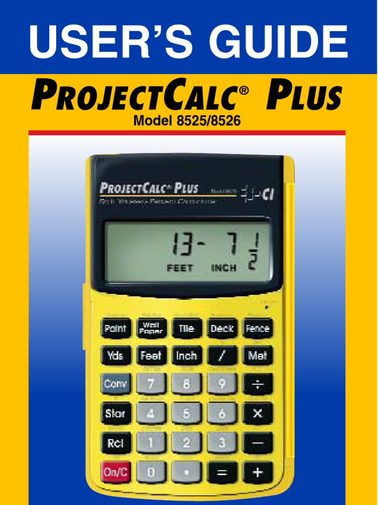 ProjectCalc Plus Manual | PDF | Gallon | Volume