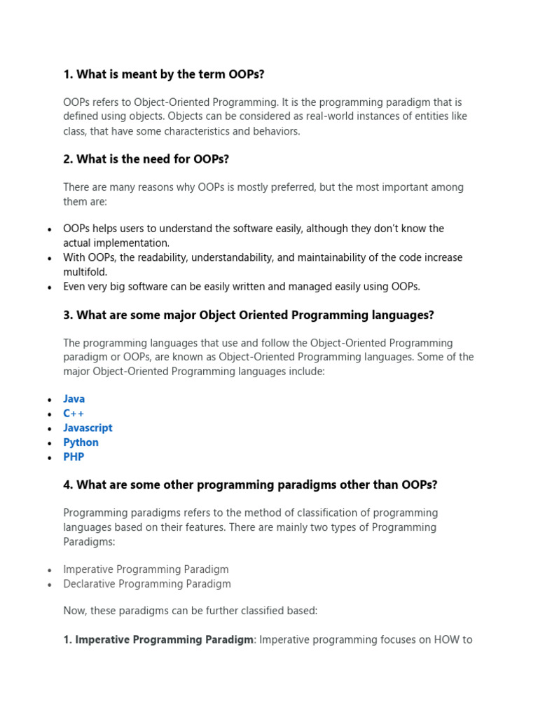 Oops N Java Qanda Pdf Inheritance Object Oriented Programming 9836