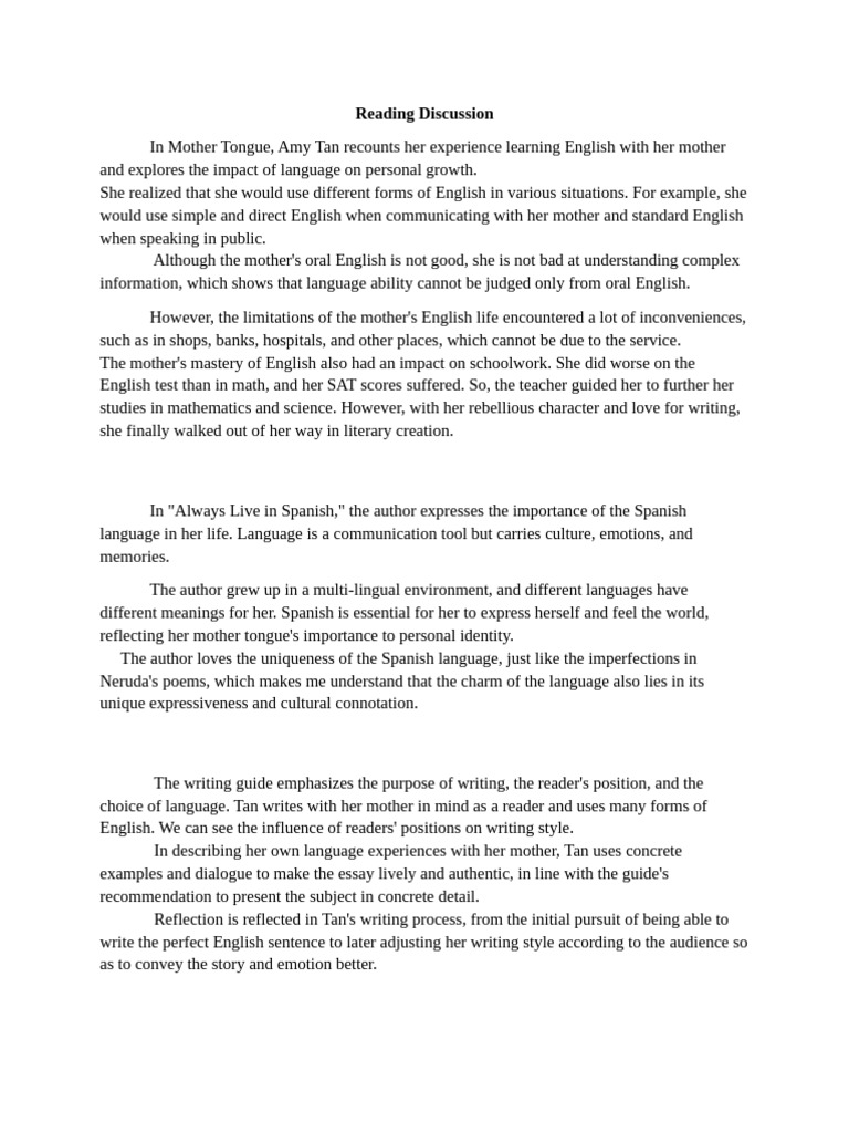 Reading Discussion Jim Zhou | PDF | English Language | Multilingualism
