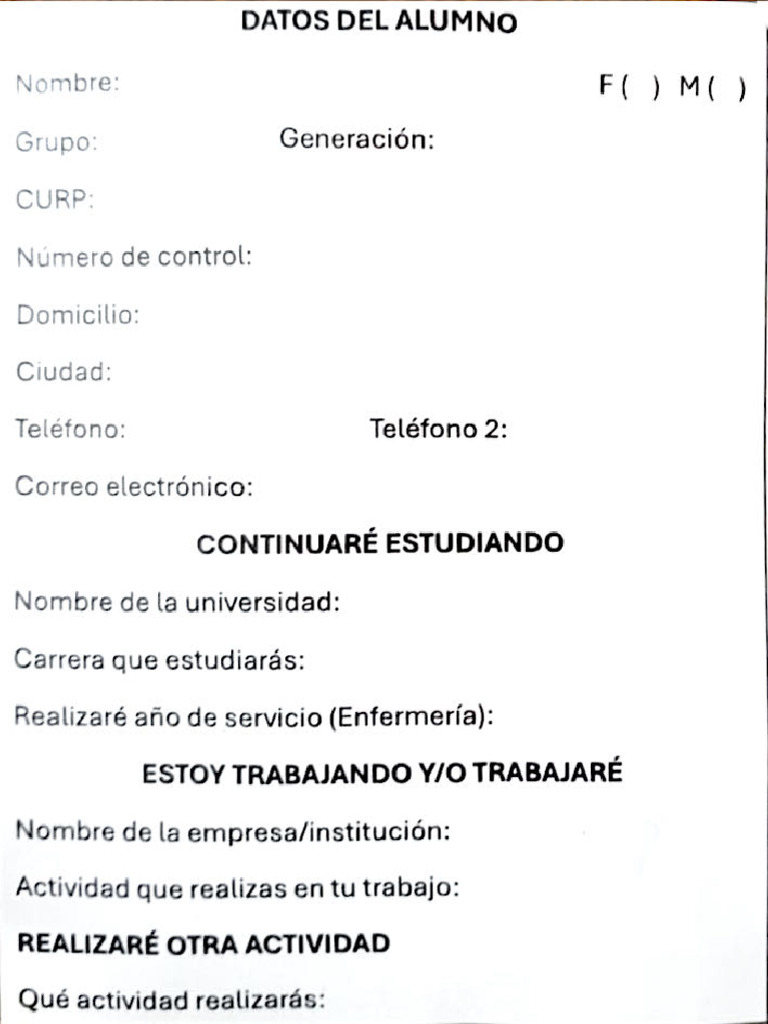 Datos Del Alumno | PDF