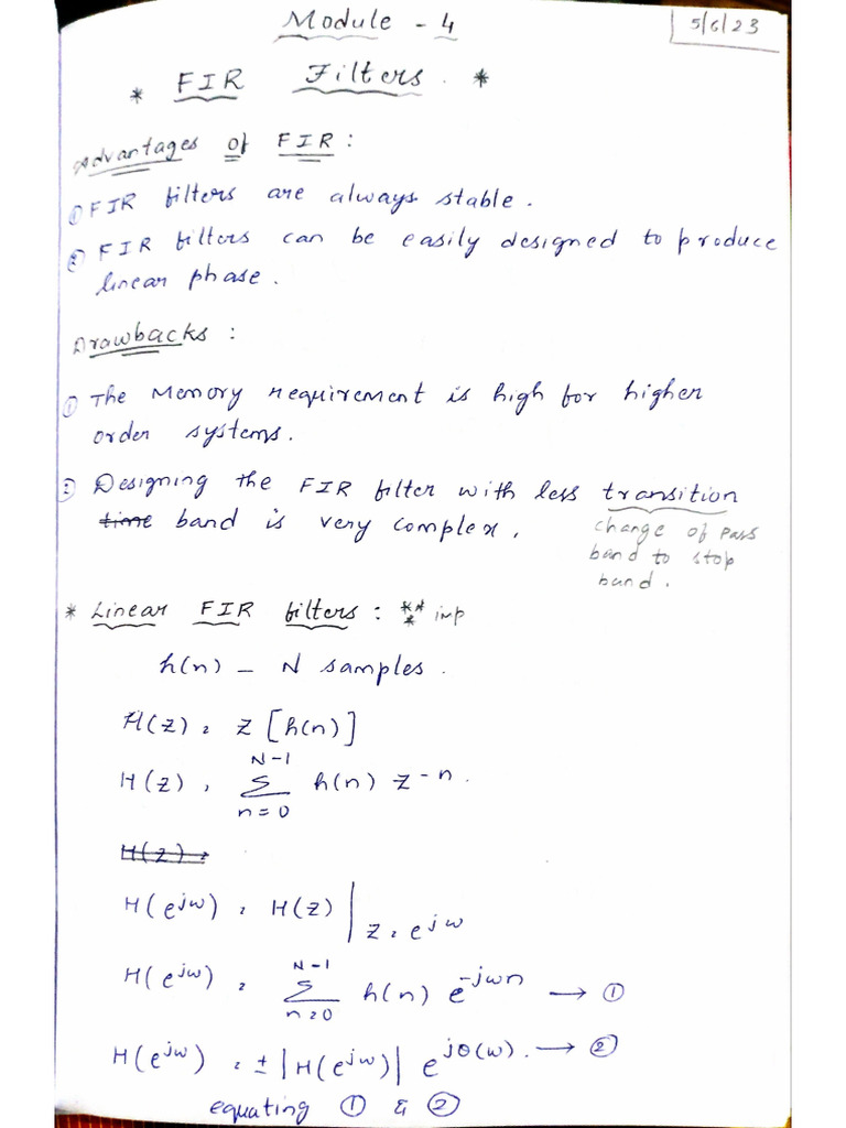 DSP Module 4 Notes | PDF