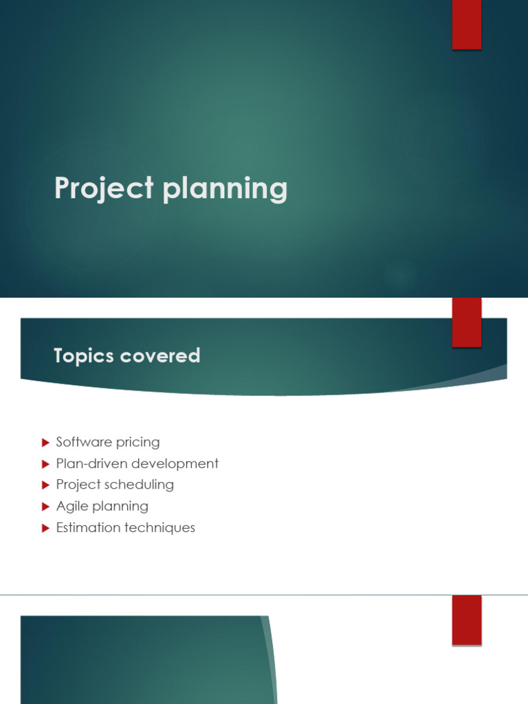 Lecture 3 - 4 Project Planning | PDF | Pricing | Agile Software Development