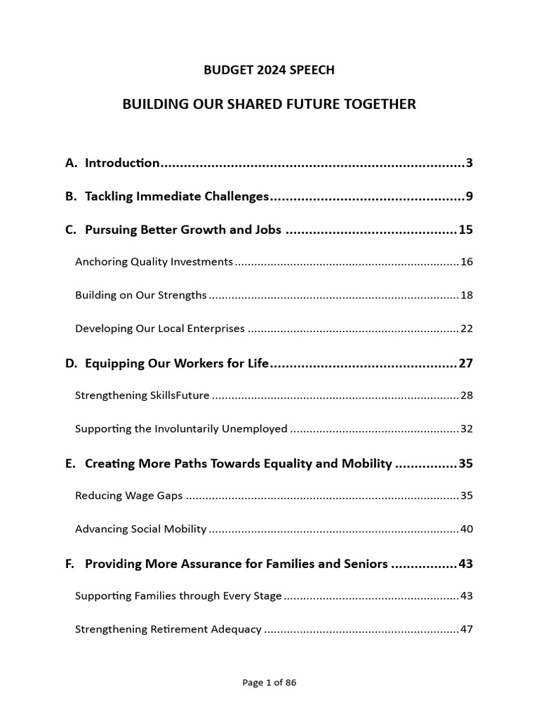 Fy2024 Budget Statement | PDF | Cost Of Living | Economic Inequality