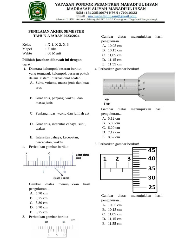 Soal PAS Fisika Kelas X | PDF