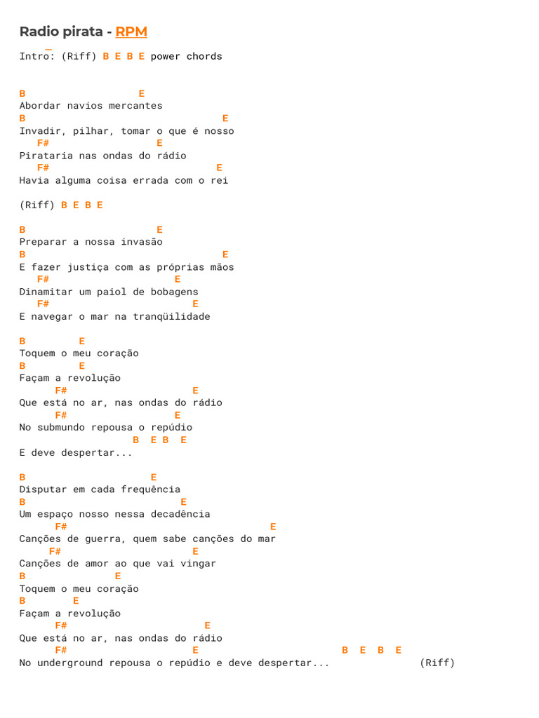 03 - Radio Pirata - RPM | PDF