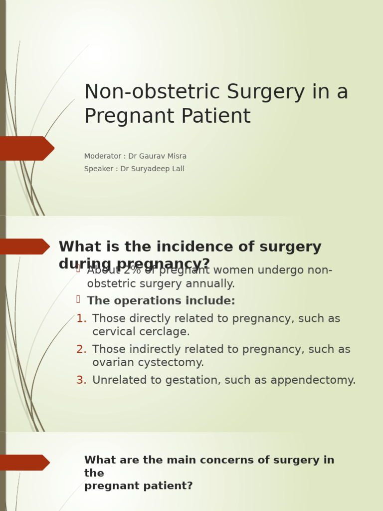 Non-Obstetric Surgery in Pregnancy | PDF | Fetus | Pregnancy