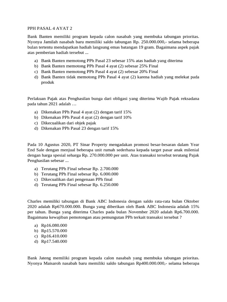 PPH Pasal 4 Ayat 2 | PDF