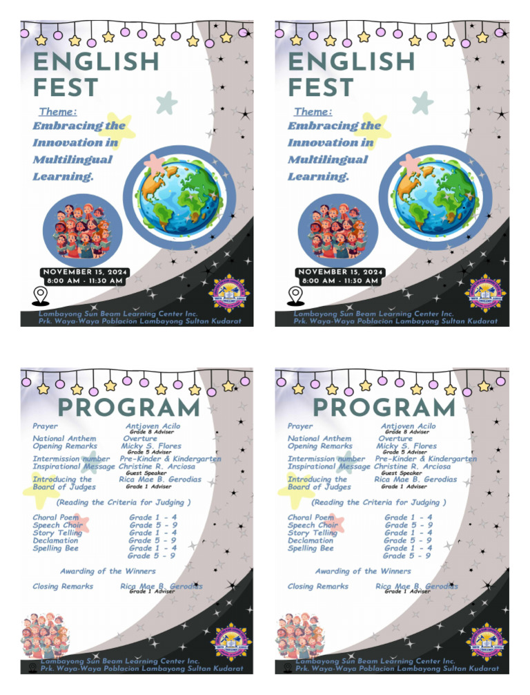 English Day Program | PDF