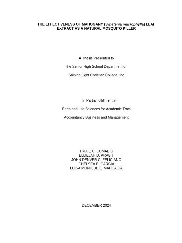 Experimental Thesis | PDF | Insecticide | Pest (Organism)