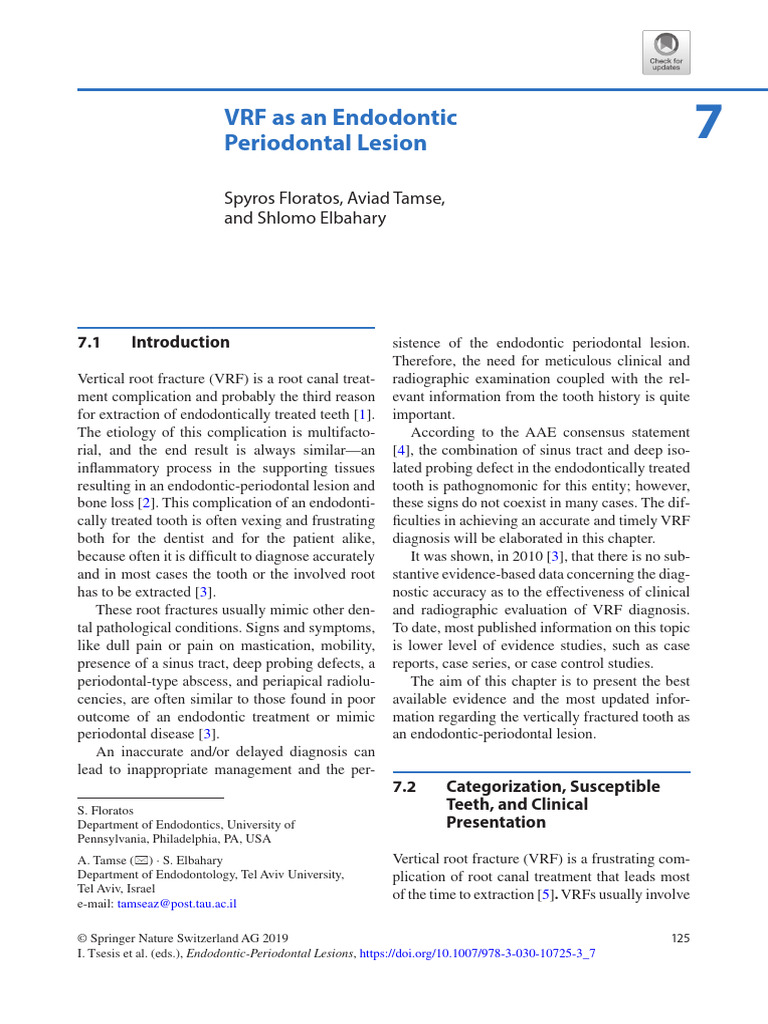 20 Floratos. 2019 VRF As An Endodontic Periodontal Lesion | PDF ...