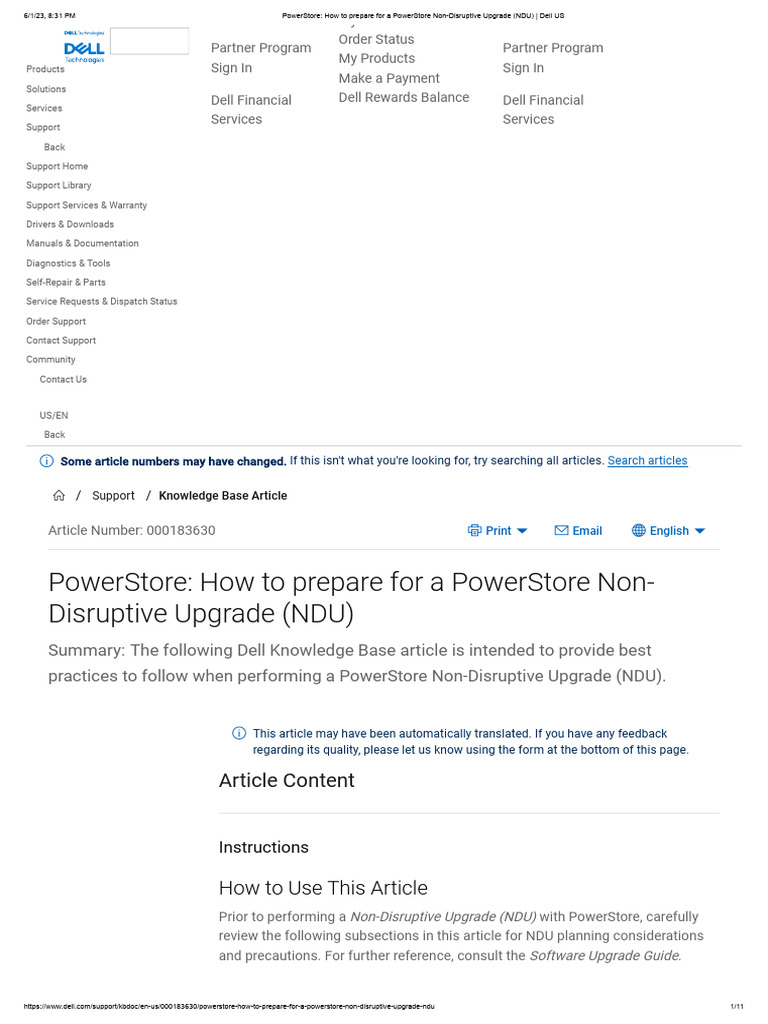 Preparing for PowerStore NDU Upgrade | PDF | Computer Networking ...