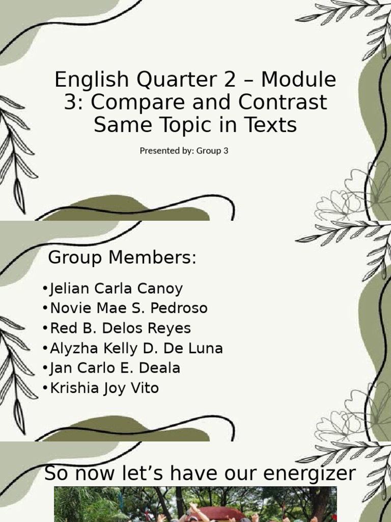 English Quarter 2 – Module 3 | PDF | Dances | Infographics