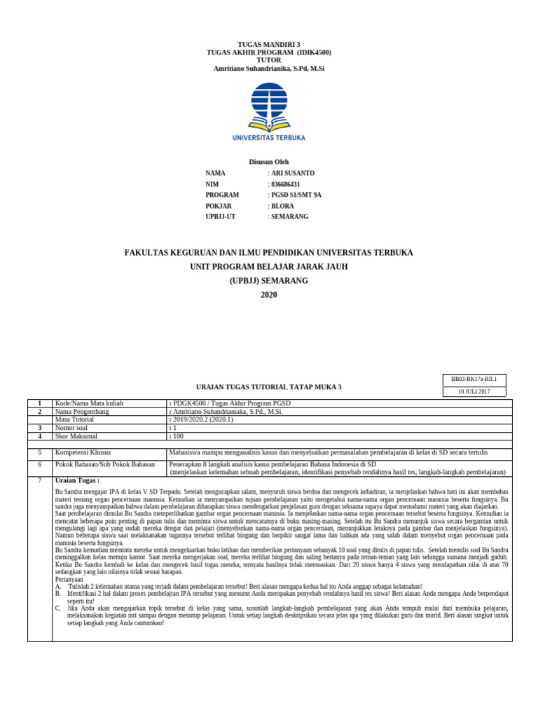 TM 3 9a Ari Susanto 836686431 Tap | PDF