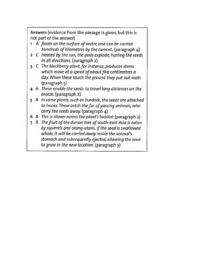 Reading Answers p158 | PDF