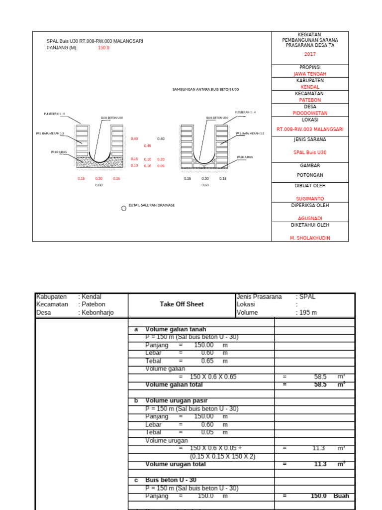 GAMBAR+RAB SPAL BUIS U30 | PDF