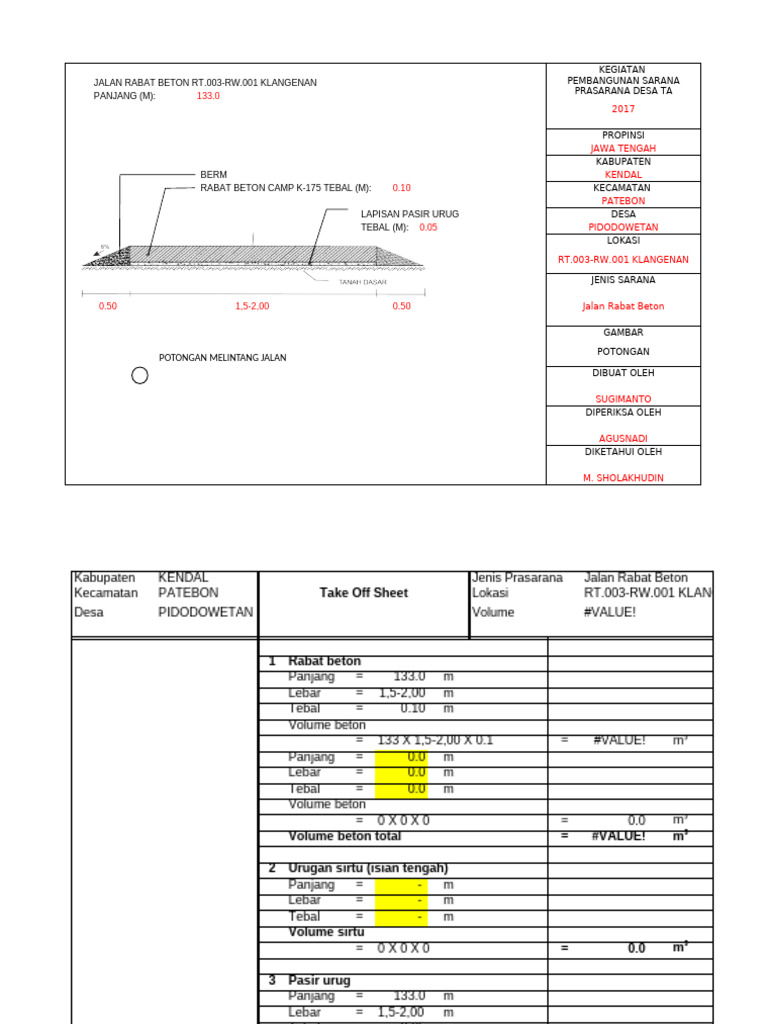 Gambar+rab Jalan Rabat Beton | PDF
