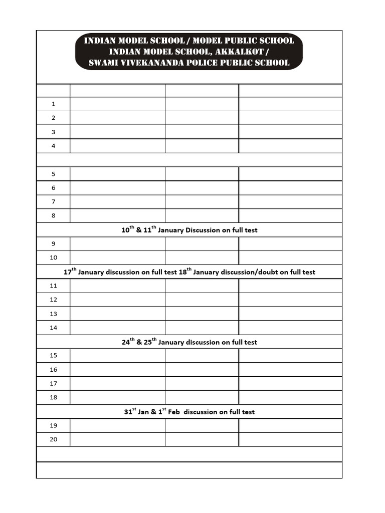 Scholarship Time Table 24-25 | PDF