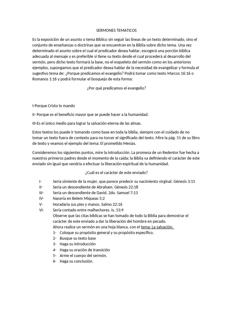estudio de un sermón tematico | PDF | Sermón | Biblia