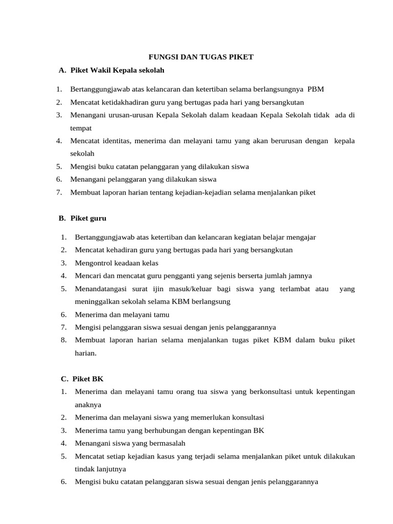 13. . FUNGSI DAN TUGAS GURU PIKET | PDF