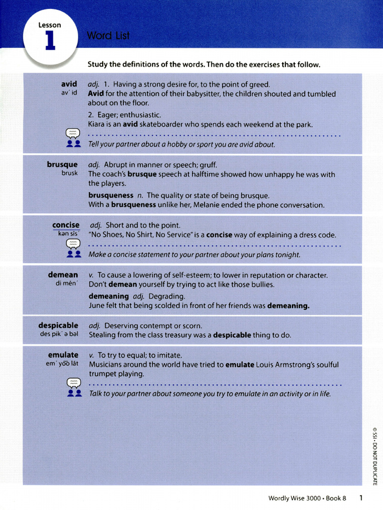 Wordly Wise 3000 08 - Lesson1 | PDF