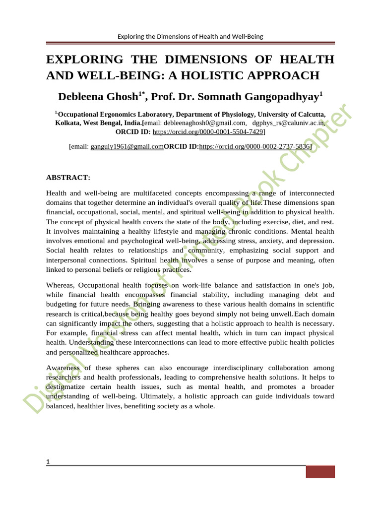 Exploring The Dimensions of Health and Well Being | PDF | Occupational ...