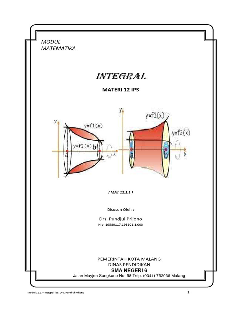 Modul Matematika Integral Materi 12 Ips | PDF