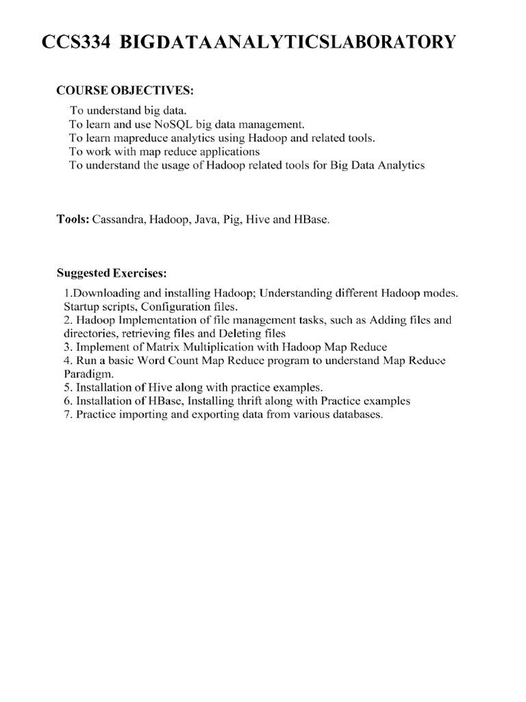 Ccs334-Bda-Lab-Manual (1) (1) Final - Removed | PDF