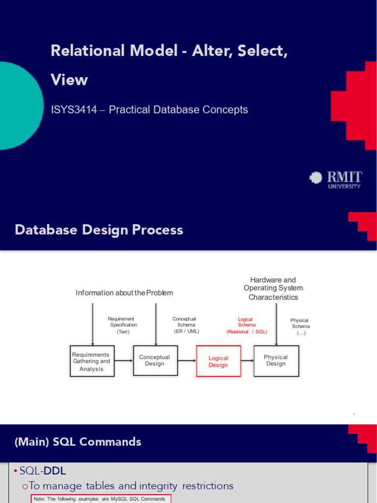 2.7 - Relational Model - Alter,Select,View-1 | PDF | Table (Database) | Relational Database