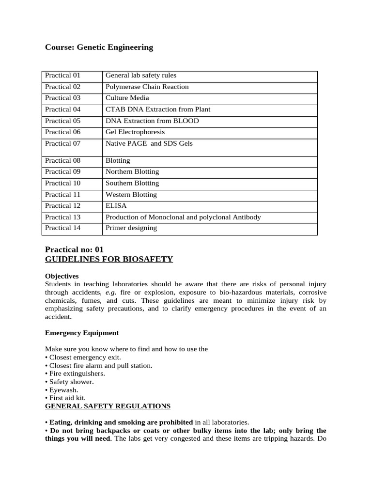 PRACTICAL MANUAL-GE | PDF | Laboratories | Biology