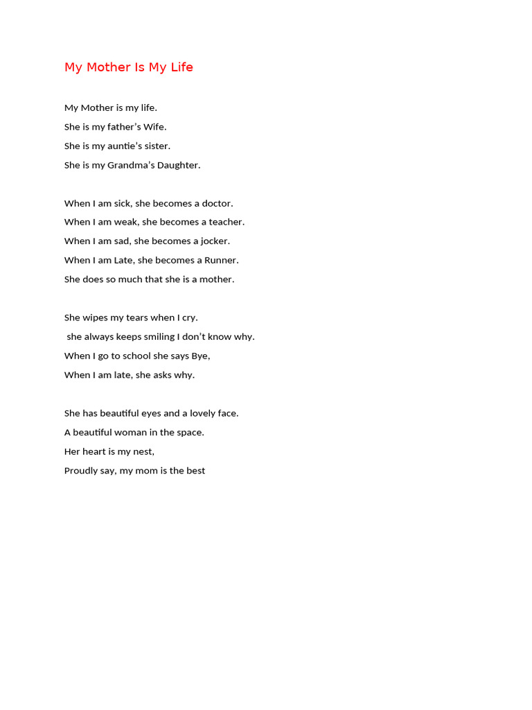 My Mother is My Life | PDF