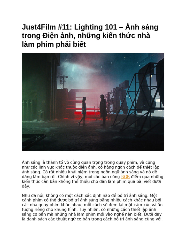Ánh Sáng Trong Phim | PDF