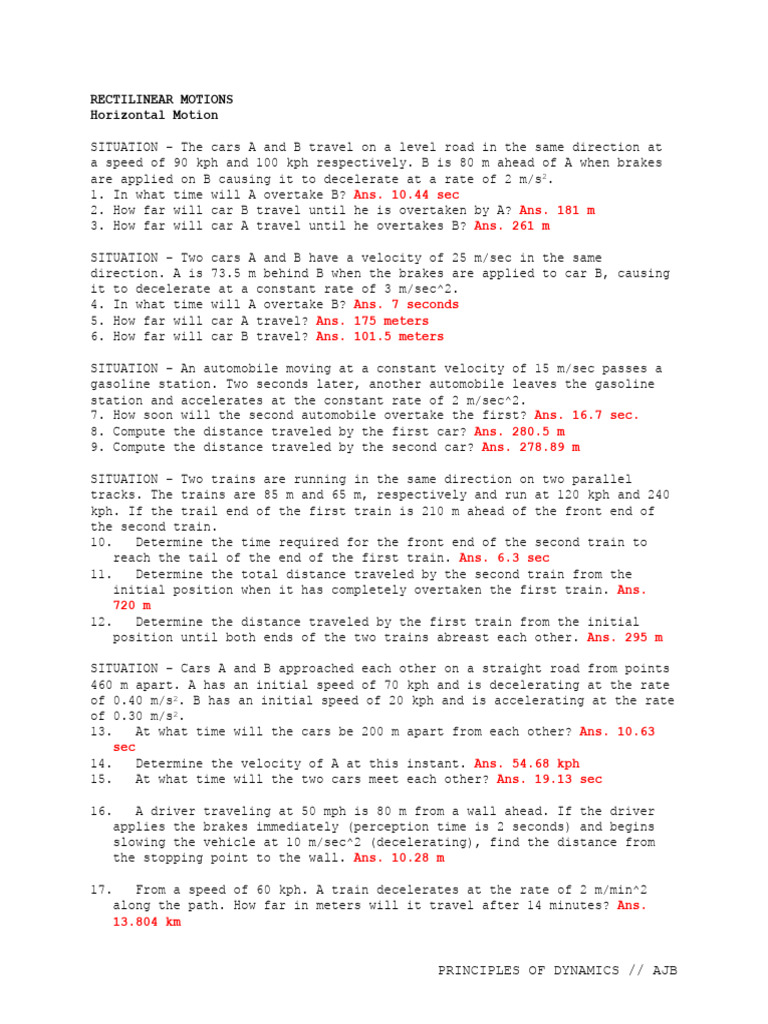 Dynamics Horizontal and Vertical Motion | PDF | Acceleration | Speed