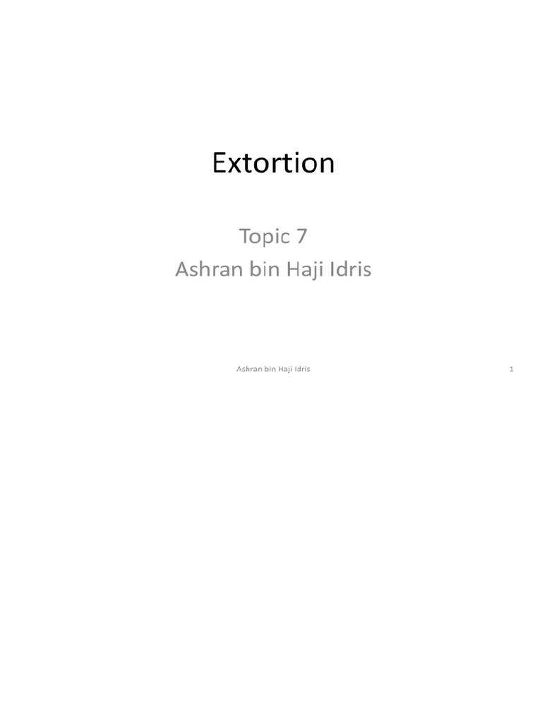 7) Extortion | PDF