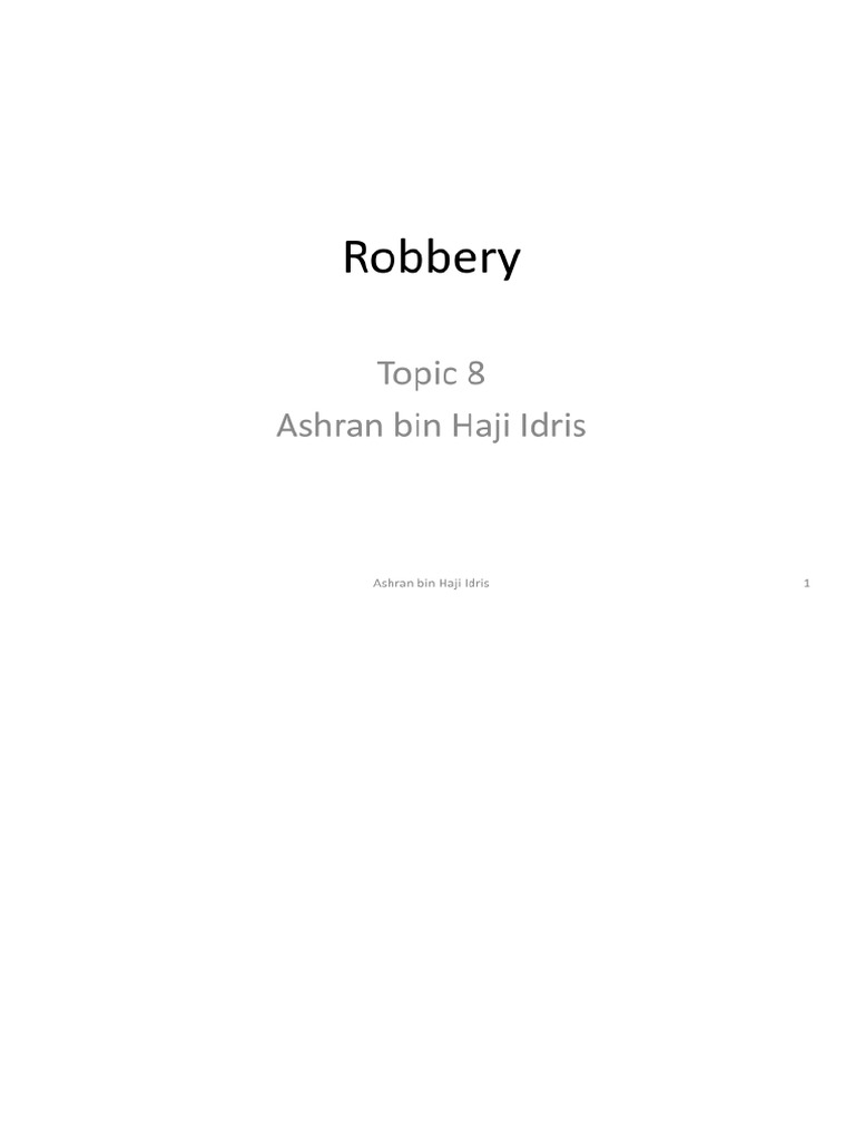 8) ROBBERY | PDF