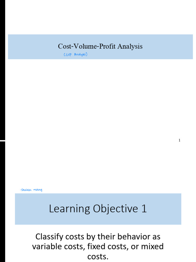 Cost Volume Profit Analysis Pdf Business Economics Financial