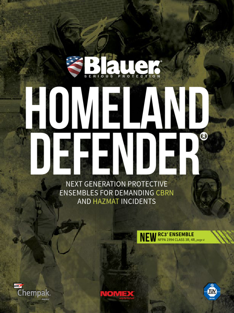 Blauer Homeland Defender Hazmat CBRN Suit Brochure v2 | PDF | Cbrn ...