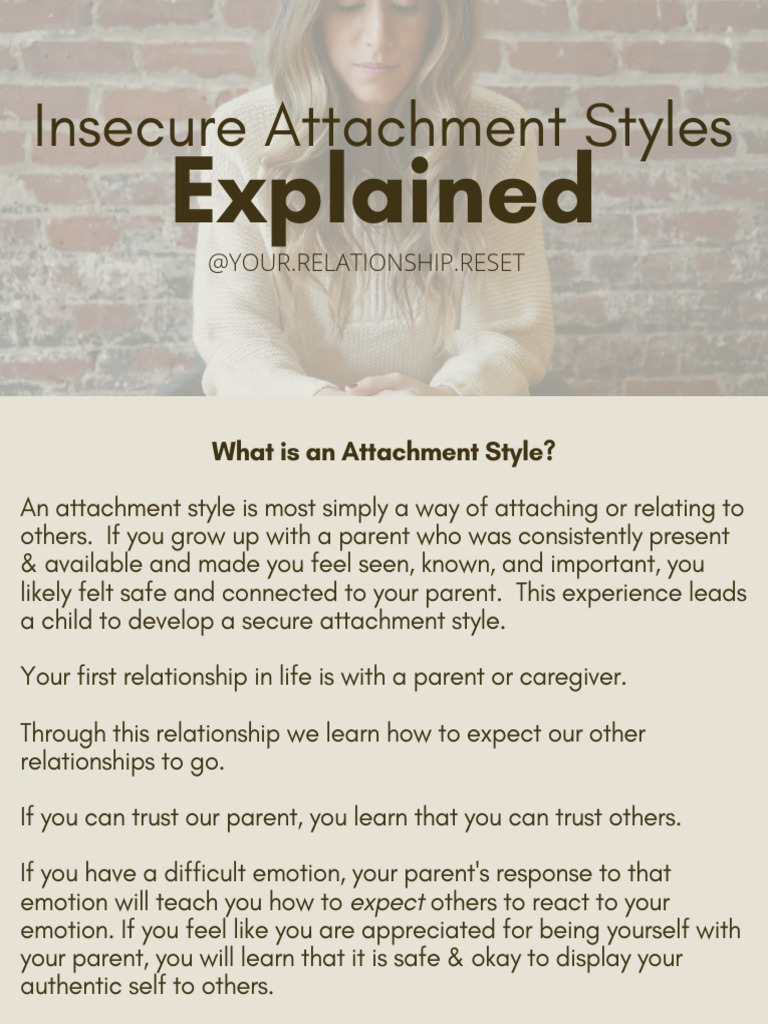 Attachment Styles Explained 4 | PDF | Attachment Theory | Psychology